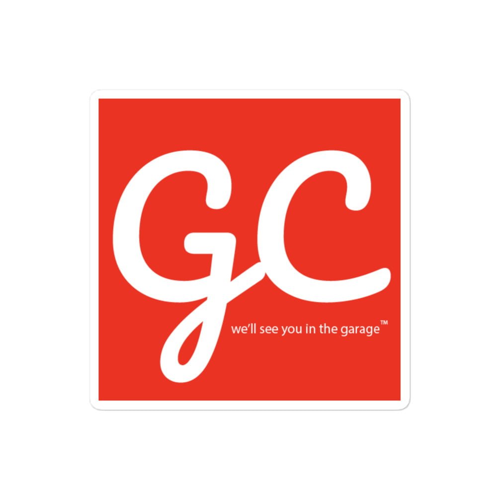 Garage Cycles GC Logo Stickers - Red/White